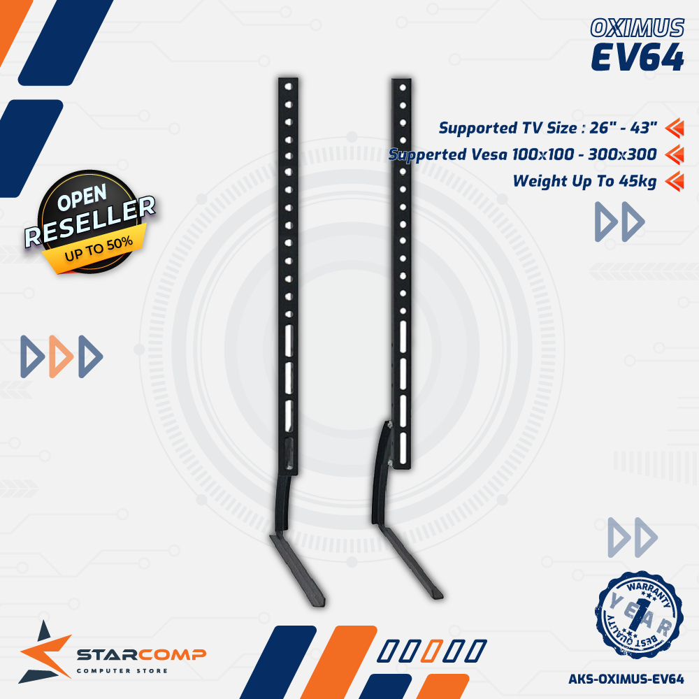 Jual Bracket Tv Led Lcd Stand Kaki Monitor 26" - 43" Oximus EV64 ...