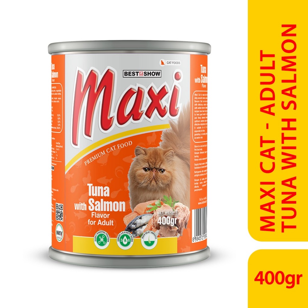 Jual Maxi Cat Adult Tuna With Salmon 400gr - Makanan Basah Kucing ...