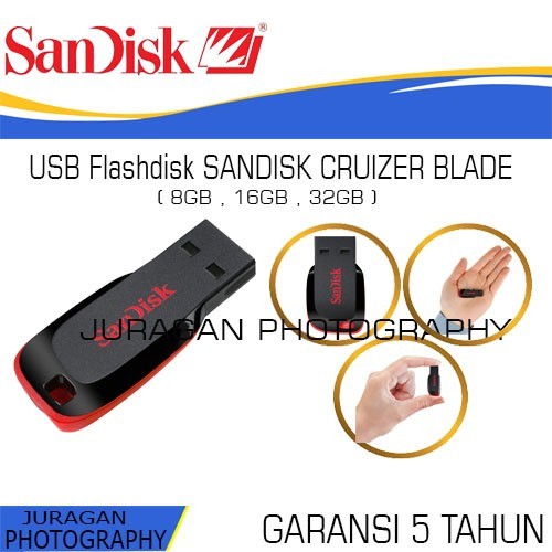 Jual USB FLASHDISK SANDISK CRUZER BLADE 8GB - 16GB - 32GB - 64GB ...