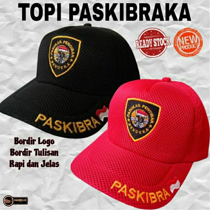 Jual TOPI PASKIBRA JARING STYLISH MERAH DAN HITAM | Shopee Indonesia