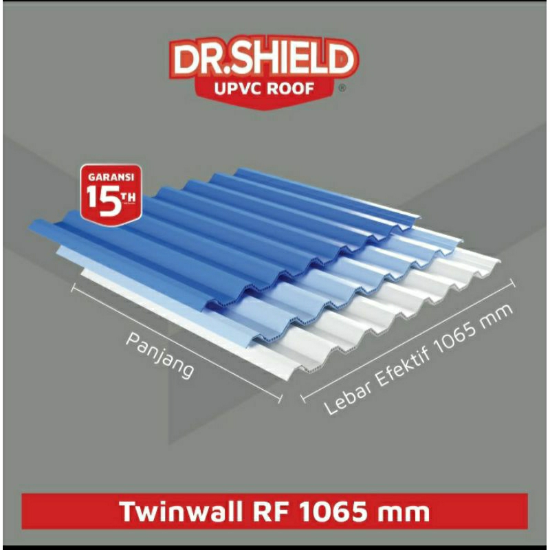 Jual Atap UPVC Dr Shield double layer RF 1065/Dr Shield Twinwall RF ...