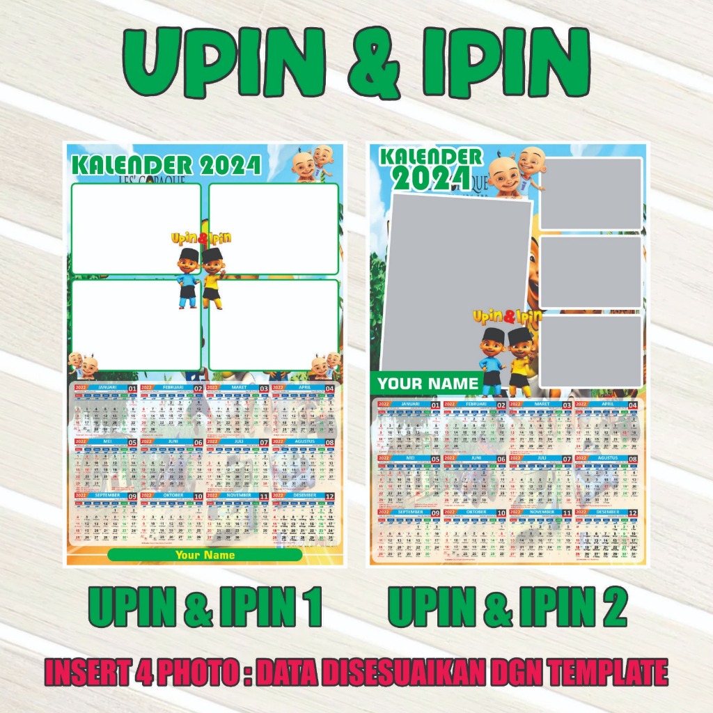 Jual Kalender Dinding 2024 Karakter Kartun Custom Photo + Free Klem ...