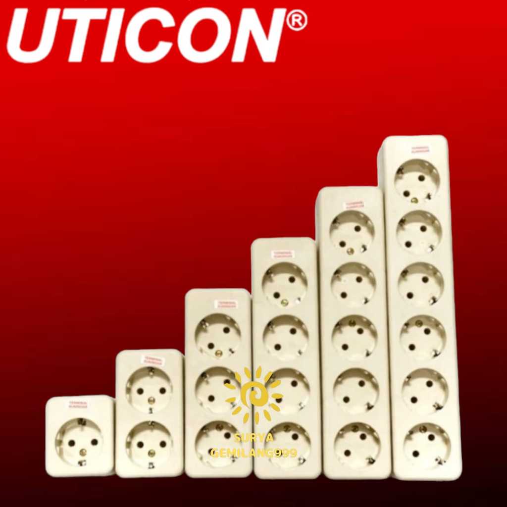 Jual UTICON STOP KONTAK ARDE 1 / 2 / 3 / 4 / 5 / 6 LUBANG PUTIH SNI ORIGINAL | Shopee Indonesia