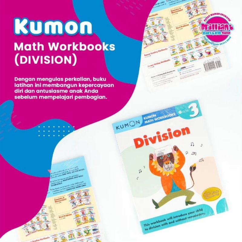 Jual Buku Edukasi/Edukatif Anak Buku Kumon GRADE 3 DIVISION | Shopee ...