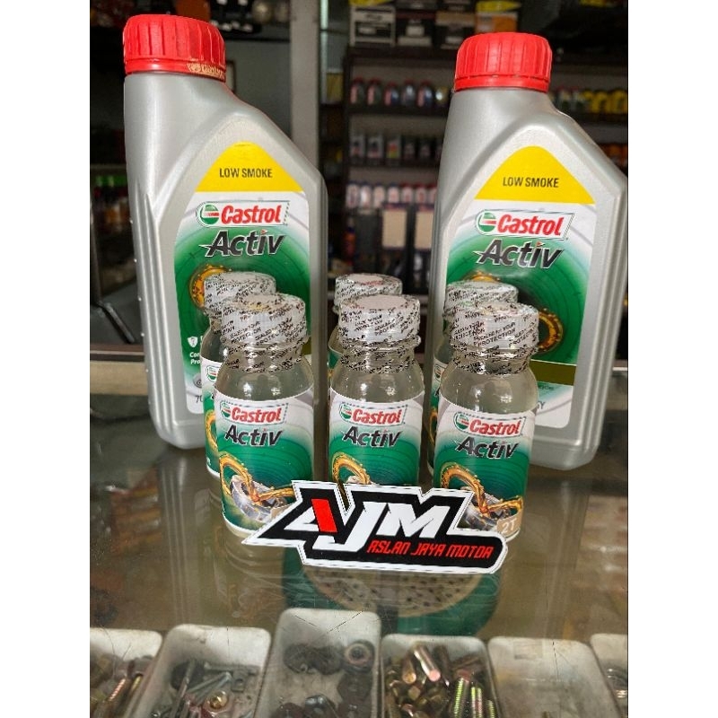 Jual OLI SAMPING OLSAM CASTROL ACTIVE LOW SMOKE KEMASAN 100ML | Shopee ...