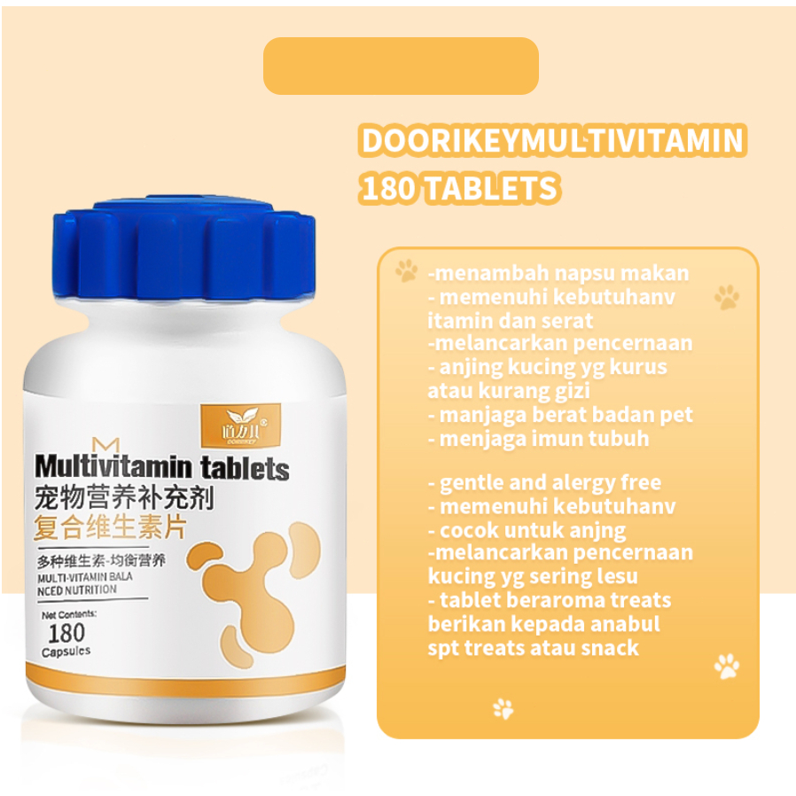 Jual Vitamin Kucing80-180pcs/vitamin bulu kucing rontok/suplemen kucing ...