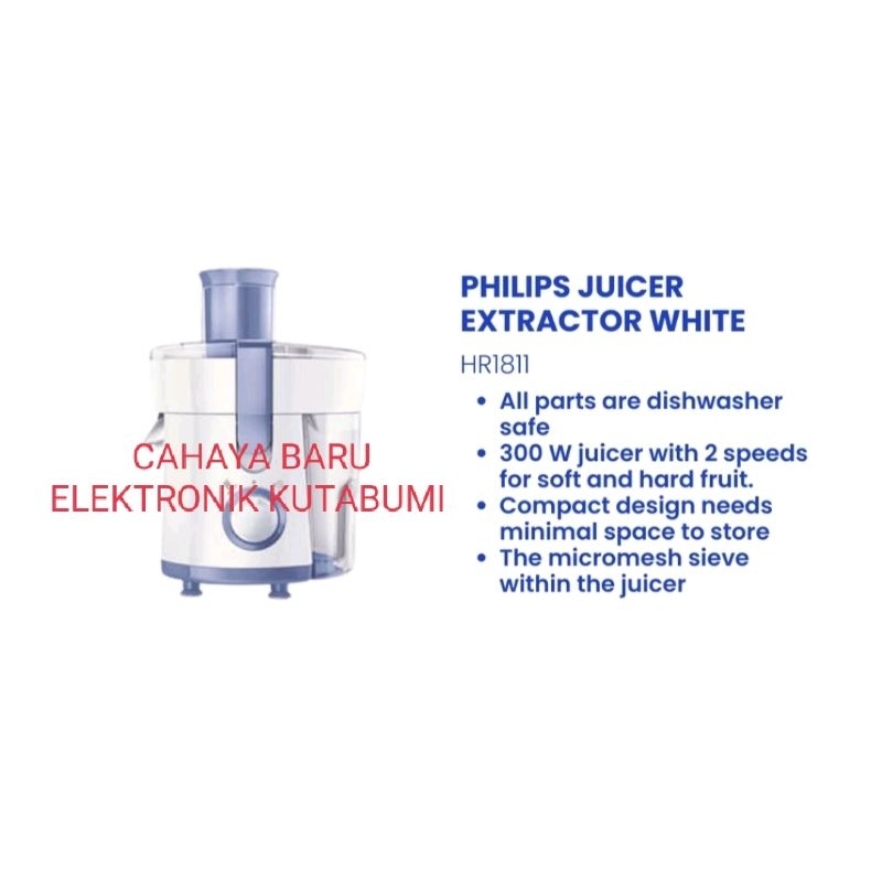 Jual Philips Juicer HR1811 Extractor Putih-Biru / 300 Watt | Shopee ...