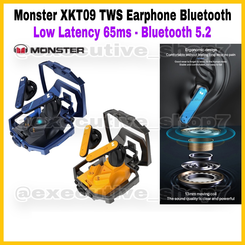 Jual Monster XKT09 TWS Earphone Bluetooth - Low Latency 65MS ...