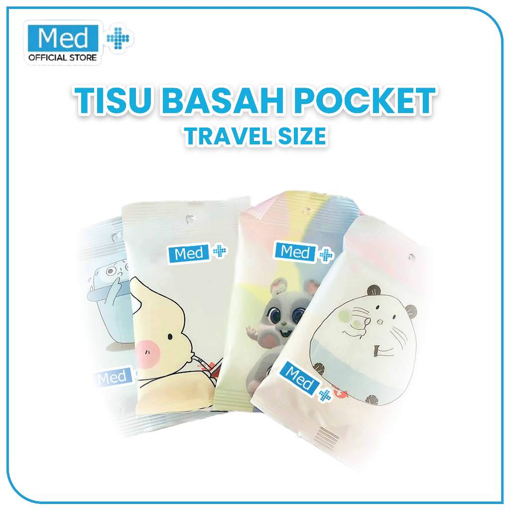 Jual Med+ Tissue Basah Mini / Tissue Basah Pocket Isi 6 Lembar Random ...