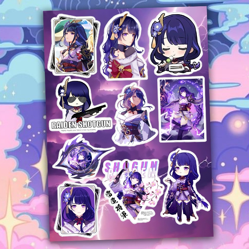 Jual RAIDEN SHOGUN EI Stickers Genshin Impact Inazuma Archon Electro ...