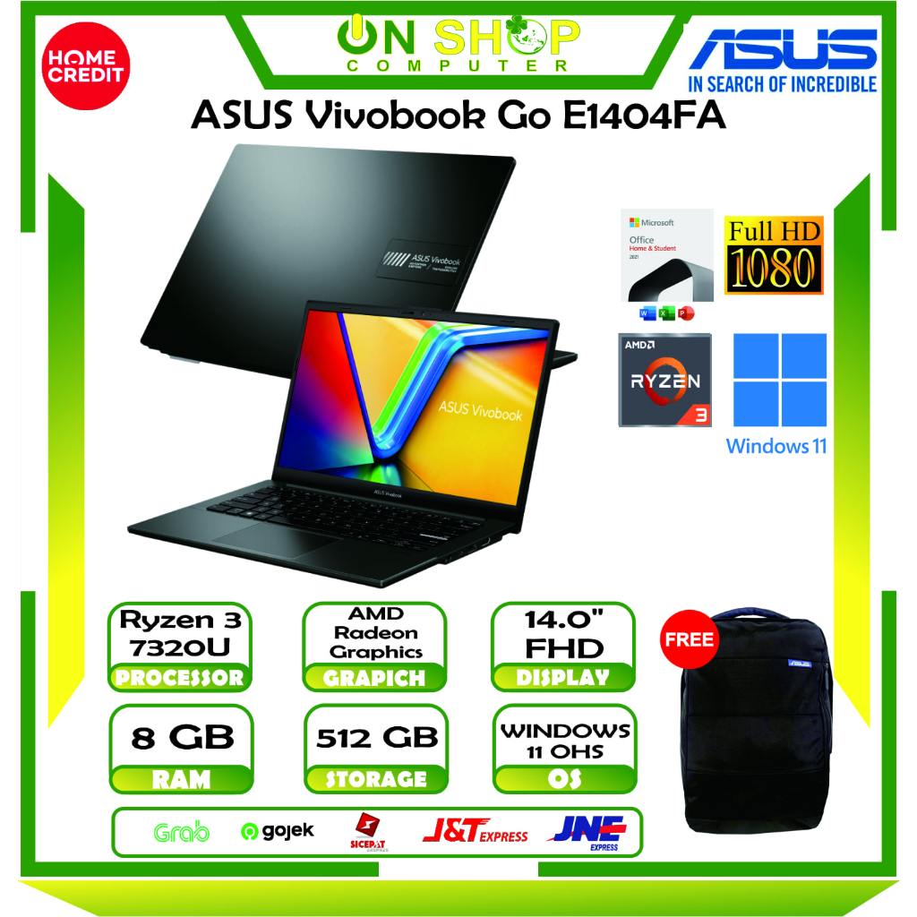 Jual Laptop Coding dan Editing ASUS Vivobook Go E1404FA FHD Ryzen 3 ...