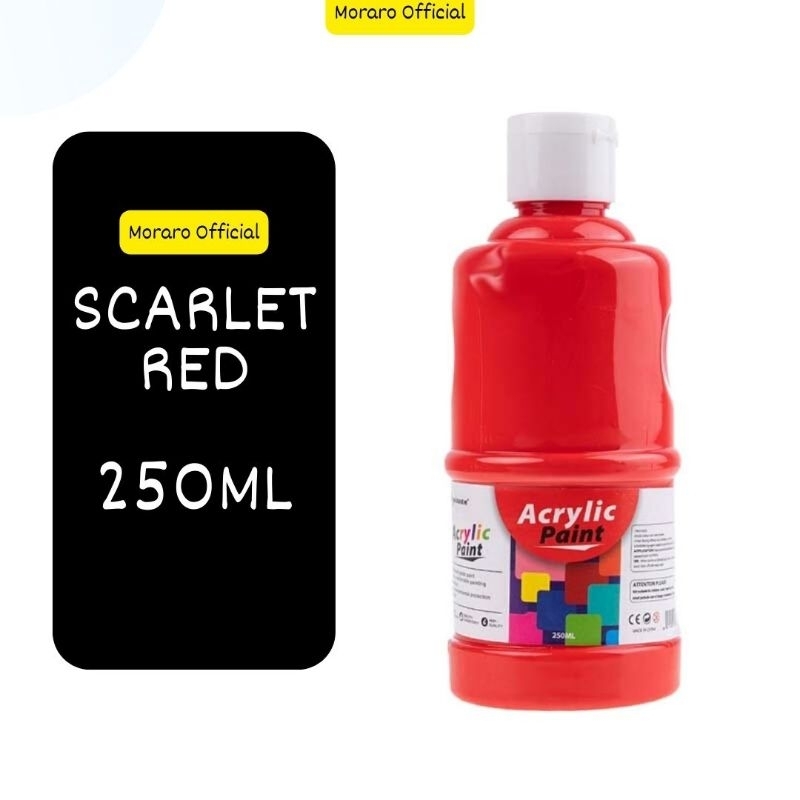 Jual CAT AKRILIK MERAH SATUAN 250 ML ACRYLIC PAINT SCARLET | Shopee ...
