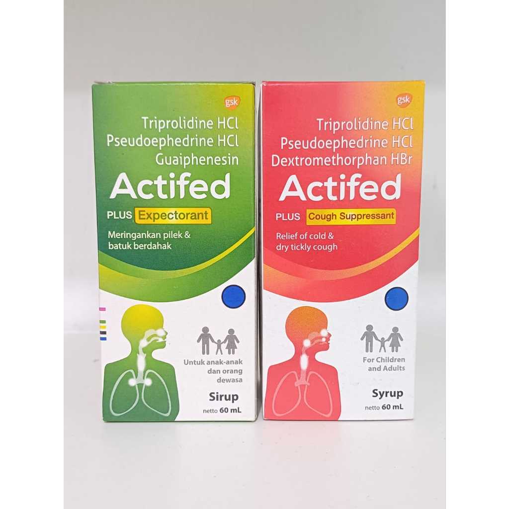 Jual Actifed plus Expectorant batuk berdahak&pilek(60 ml), Actifed plus ...