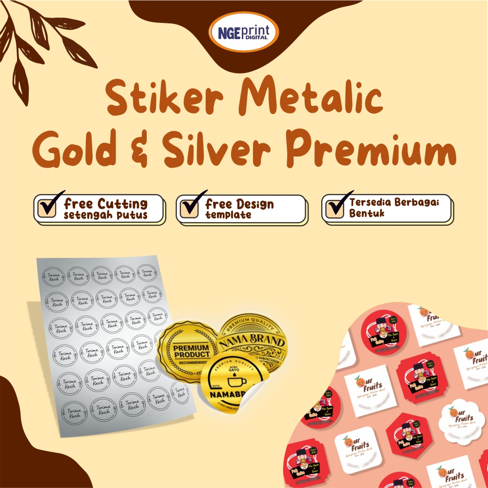 Jual Stiker GOLD / SILVER Stiker Kemasan Makanan Gold / Stiker Label ...