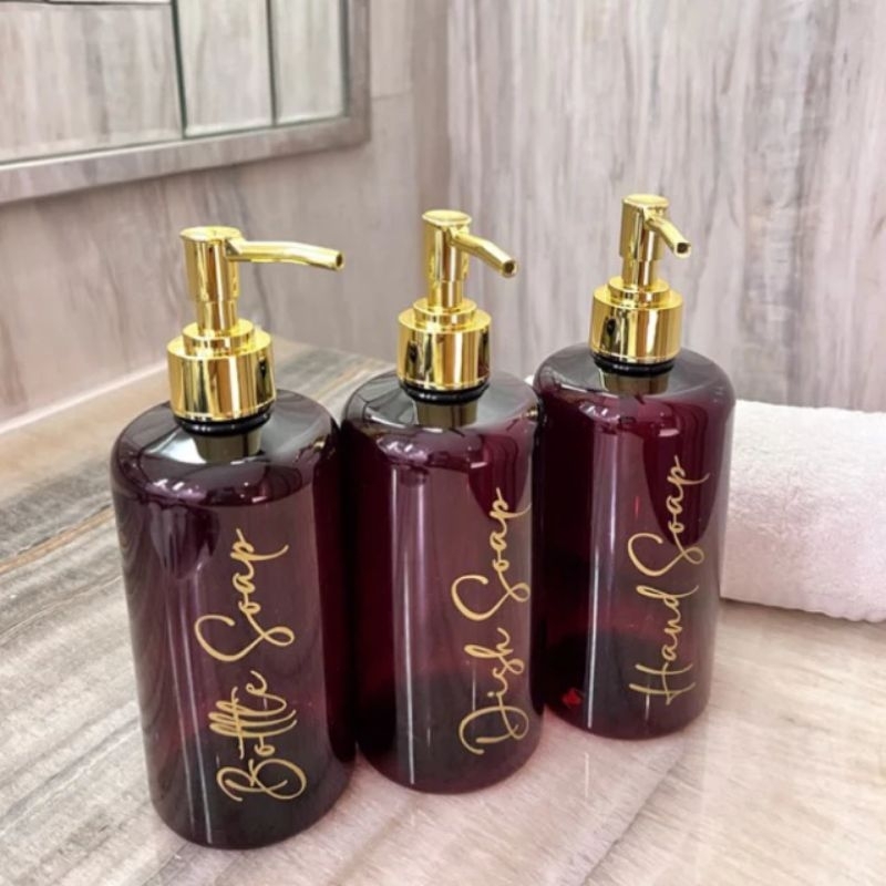 Jual Botol Amber / Coklat Tebal plastik PET 500ML tutup Pump Gold ...