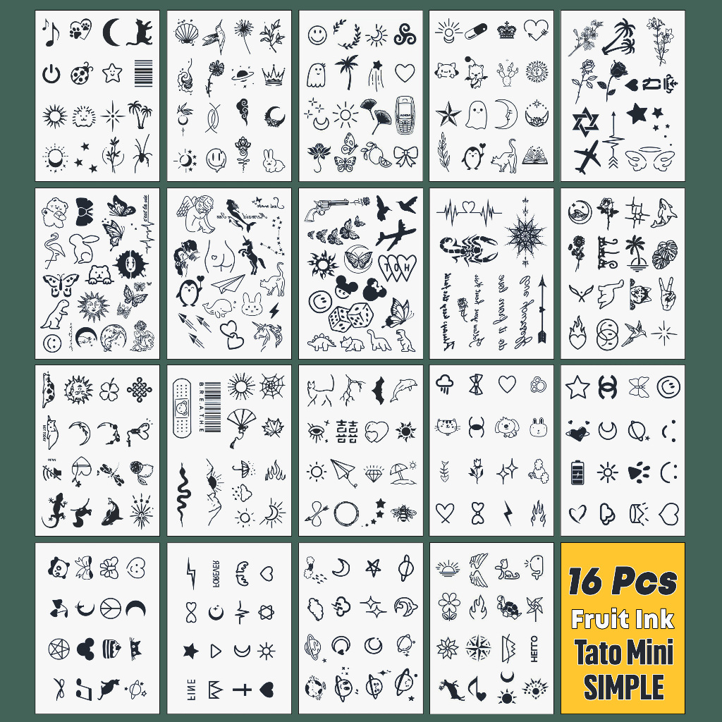 Jual Tato Mini Sheet Semi Permanen Tahan Lama 15 Hari Tahan Air ...