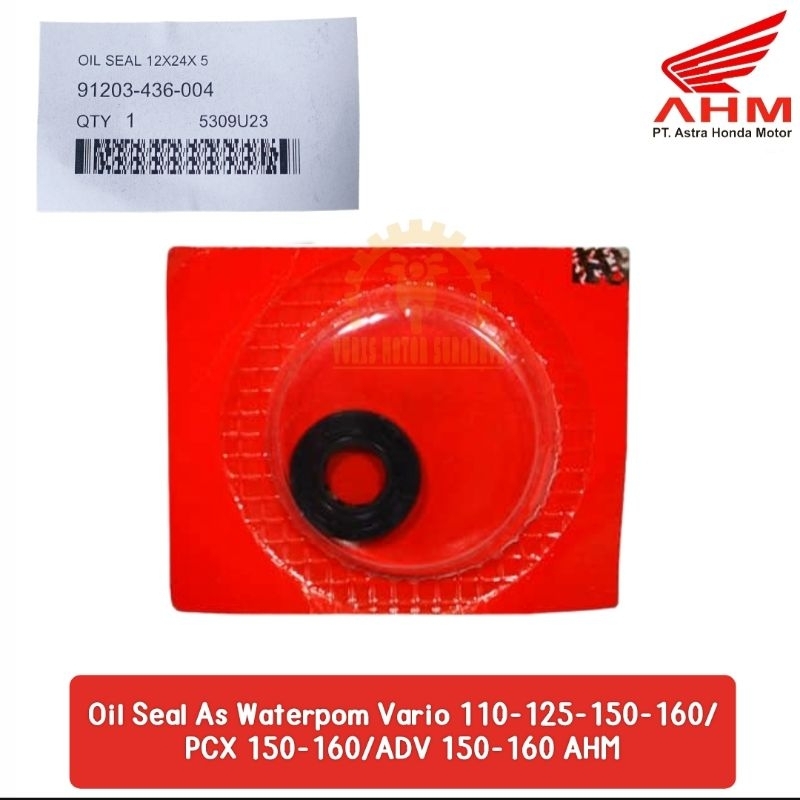 Jual AHM 91203-436-004 Oil sil 12X24X5 sil as water pump waterpom Vario 110 125 150 160,Pcx 150 ...