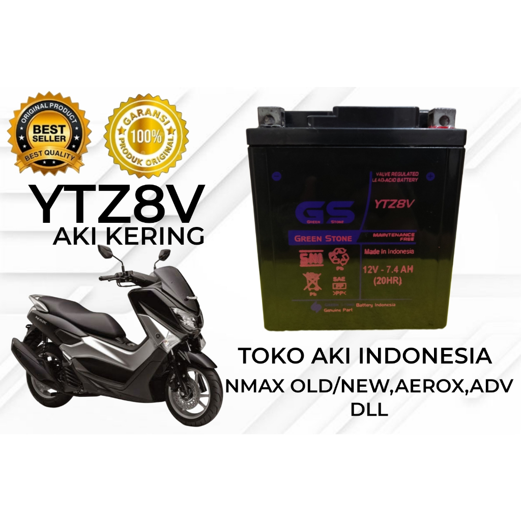 Jual AKI MOTOR KAWASAKI KLX 150/250, VESPA LX 150, MT 25, R25 YTZ8V GS ORI MF | Shopee Indonesia