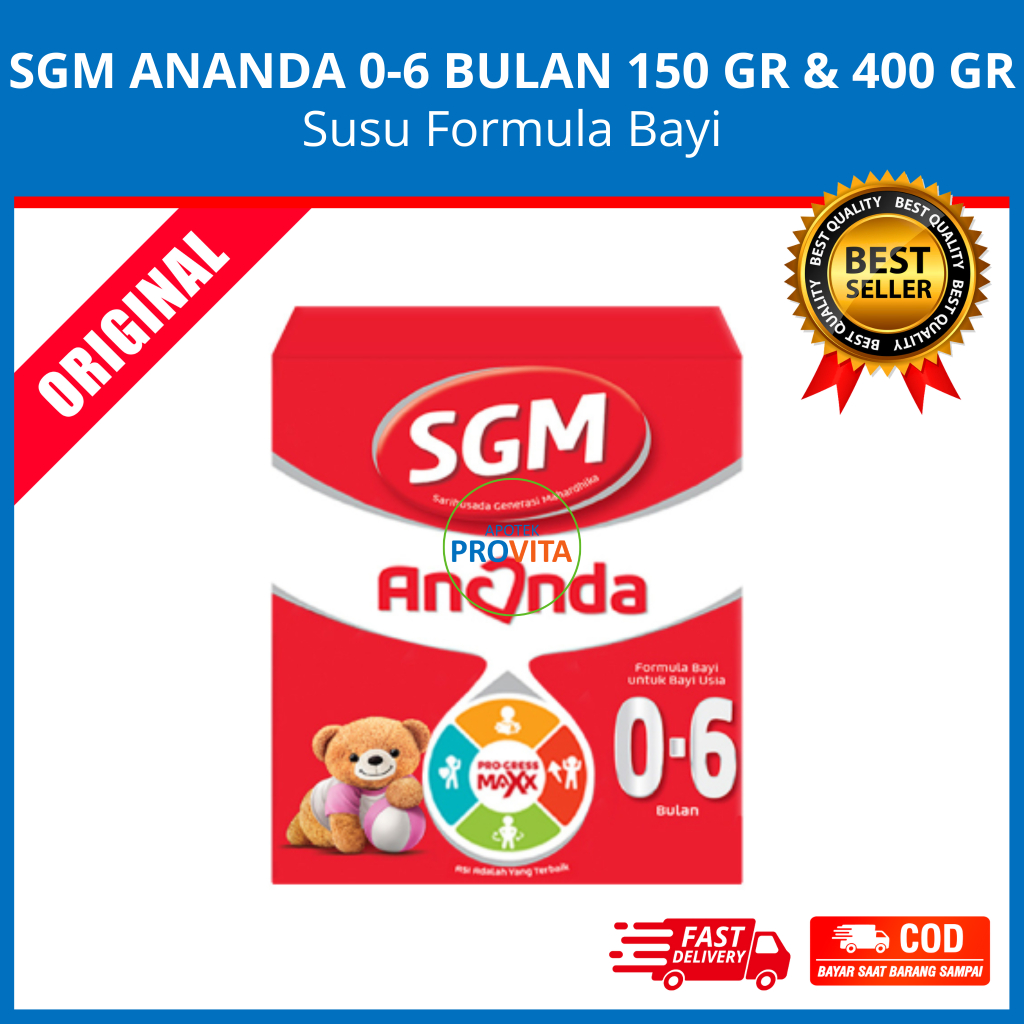 Jual SGM ANANDA 0-6 BULAN 150 GR & 400 GR - Susu Sgm Formula | Shopee ...