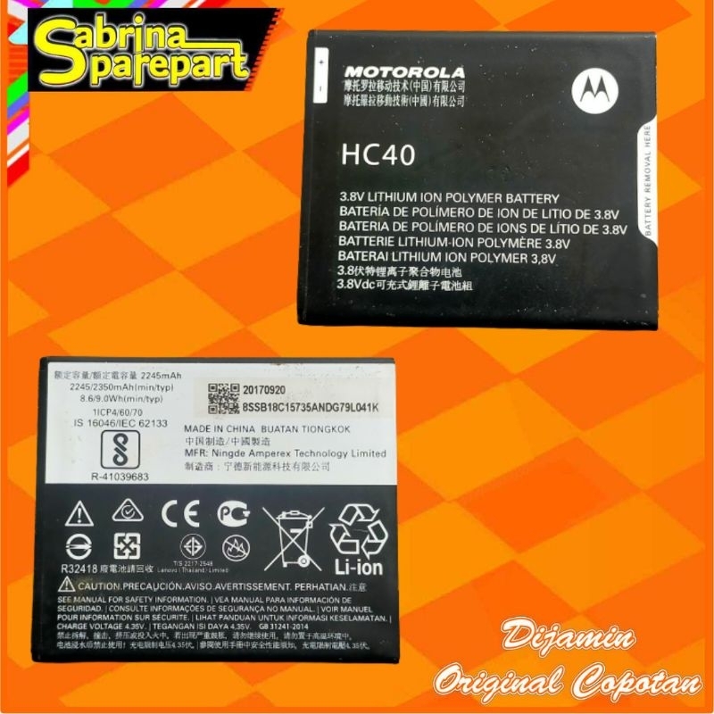 Jual Baterai Batre Moto C XT1755 HC40 ORIGINAL Original copotan ...