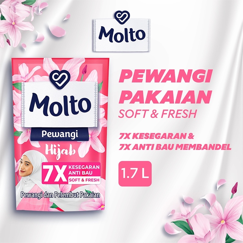Jual Molto Pewangi & Pelembut Pakaian Pink Flower Shower Refill 1,7 L ...