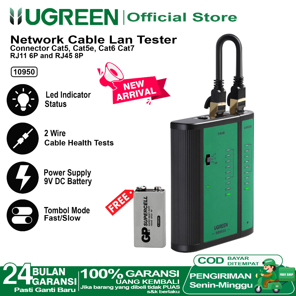 Jual UGREEN Network Lan Tester RJ11 RJ45 10950 | Shopee Indonesia