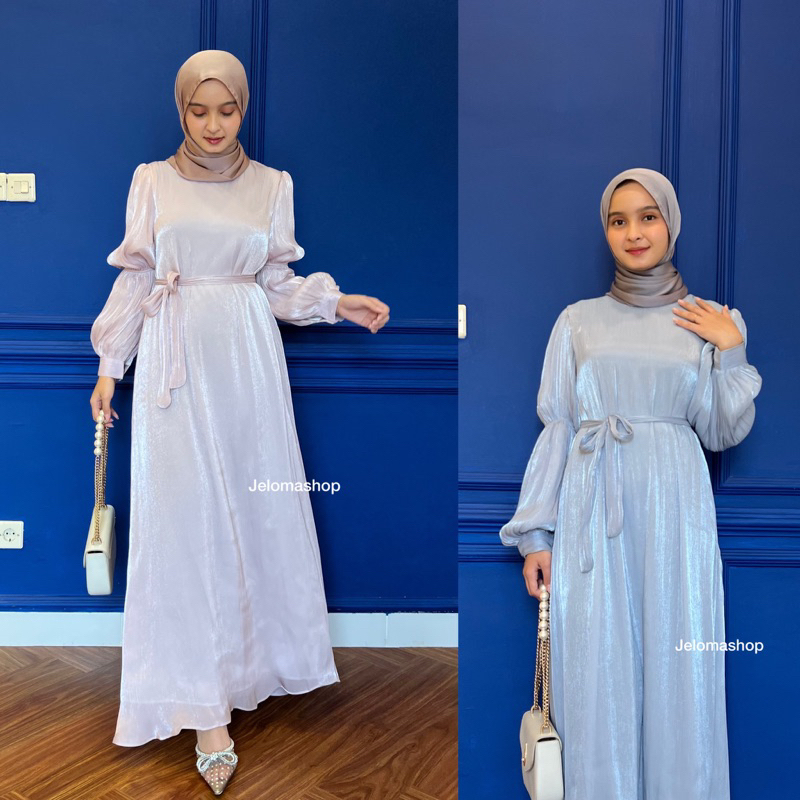 Jual Habil dress by jeloma / gamis wanita premium yoryu shimmer dan ...