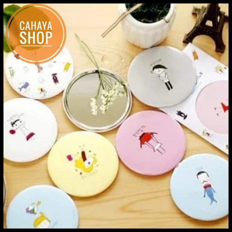 Jual ⭐CS 062⭐ CERMIN MINI BULAT /KACA KECIL DANDAN RIAS /MOTIF KARTUN ...