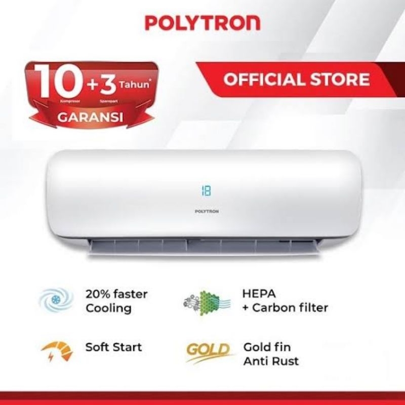 Jual POLYTRON AC Split Neuva Ice VZ Series Fast cooling HEPA Filter AC ...