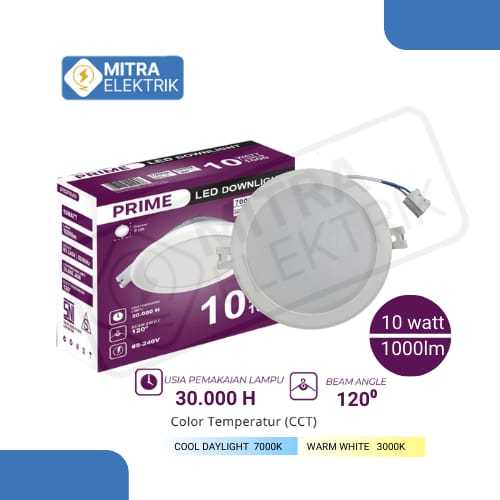 Jual PRIME Lampu LED Downlight 10W putih dan kuning | Shopee Indonesia