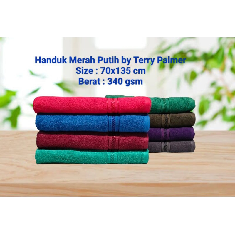 Jual Handuk Mandi Merah Putih Warna Gelap 70x135cm | Shopee Indonesia