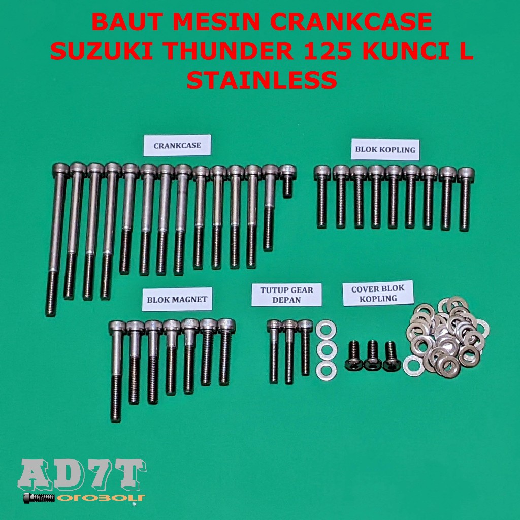 Jual Baut Mesin Thunder 125 Kunci L Stainless | Shopee Indonesia
