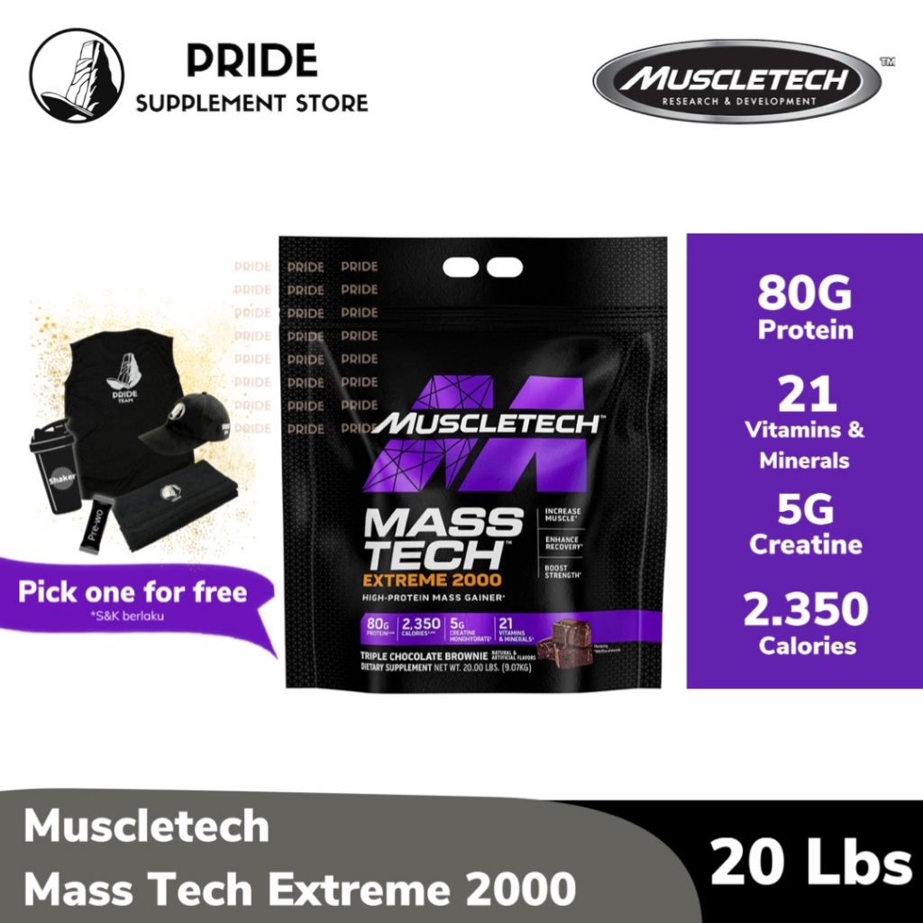 Jual Muscletech Mass Tech Extreme 2000 20 lbs High Protein Mass Gainer | Shopee Indonesia