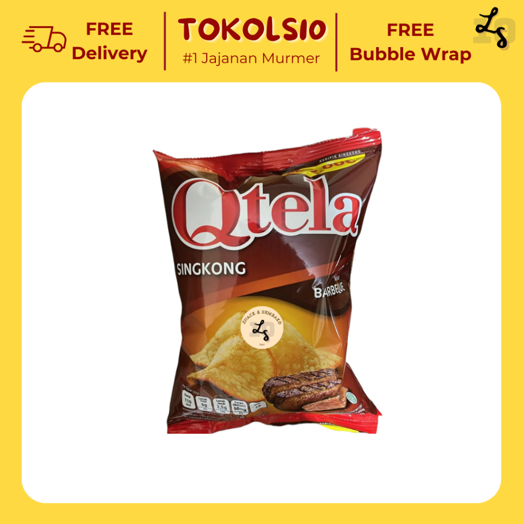 Jual Qtela Keripik Singkong Barberque 1 Renceng Isi 10 pcs @20gr ...
