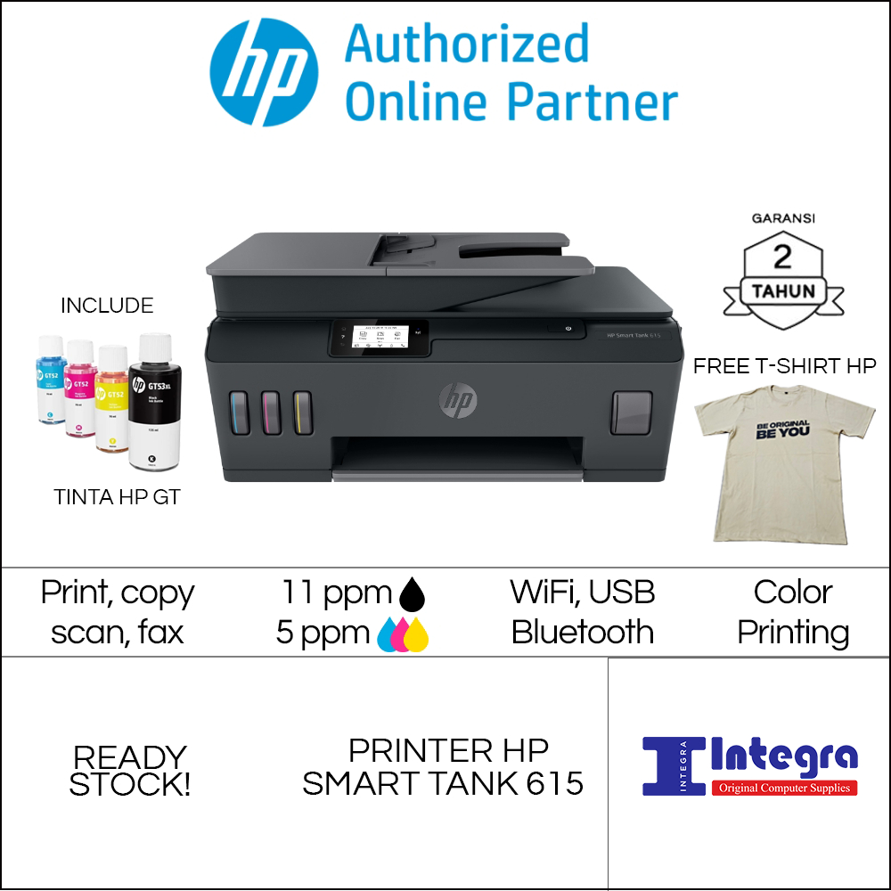 Jual Printer HP 615 Smart Tank Wireless Wifi / Bluetooth All-in-One ...