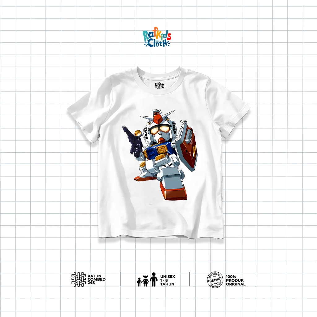 Jual Kaos Anak Laki Laki Gambar Motif Baju Robot Gundam Umur 1-8 Tahun ...