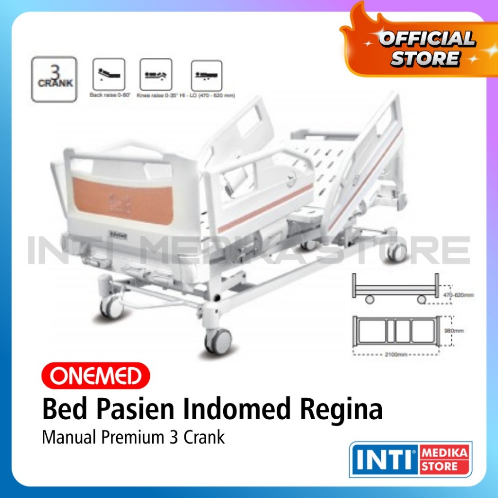 Jual ONEMED - Bed Pasien Indomed Premium REGINA 3 Crank Ranjang Rumah ...