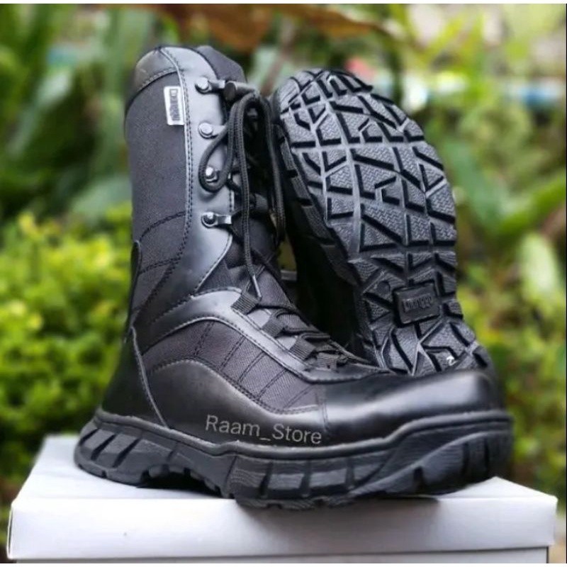 Jual cuero DRAGON sepatu PDL SATPAM TNI king pdl terbaru LOWA hitam ...
