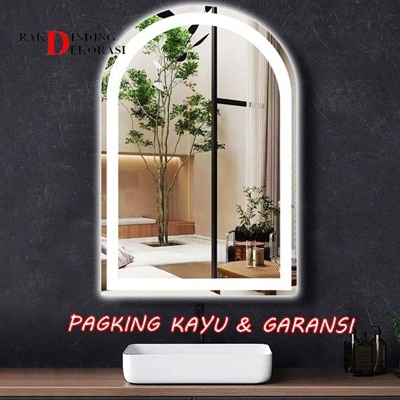 Jual Cermin Aesthetic Scandinavian Vintage Oval Atas Ring Led Sunblast ...