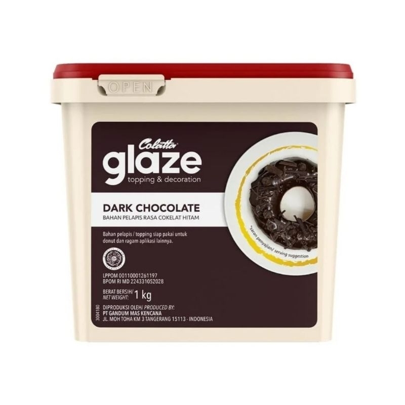 Jual glaze coklat dark collata 1kg - bahan pelapis rasa coklat 1kg ...