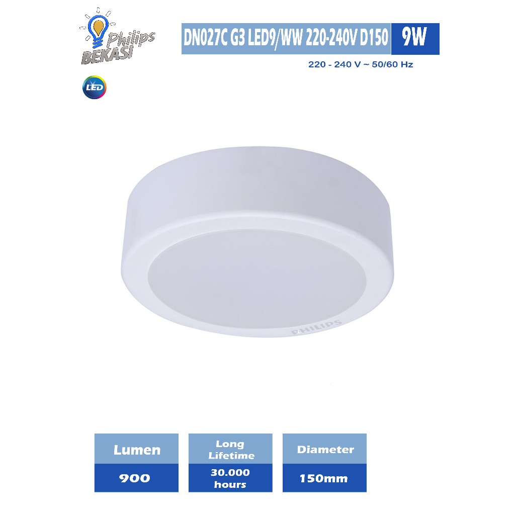 Jual Philips Lampu Downlight DN027C 9 Watt D150 | Shopee Indonesia