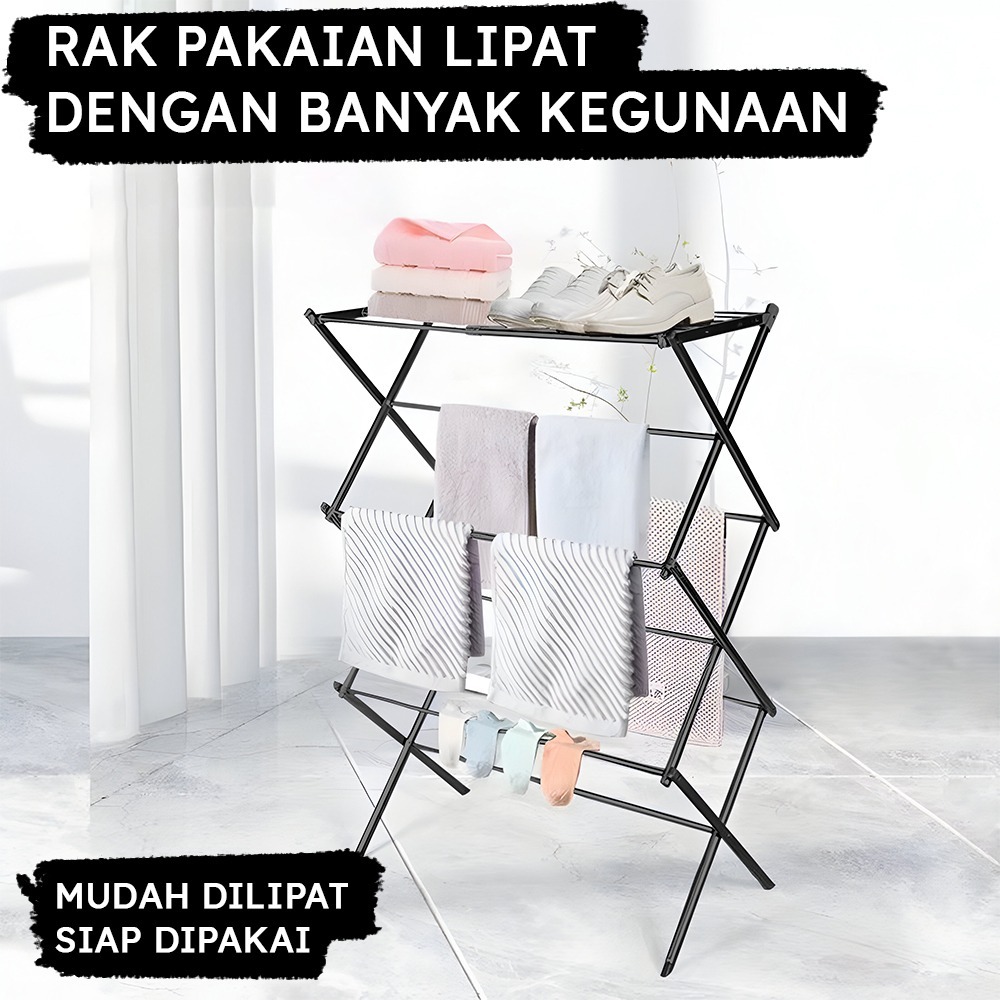 Jual Rak Jemuran Handuk Lipat Sayap Stainless Portable MJJ-4 | Shopee ...