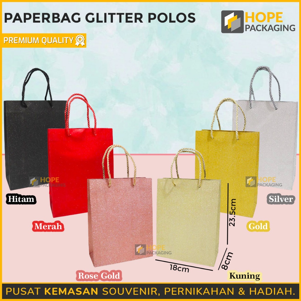 Jual Paperbag Glitter polos / Tas Hadiah Tas Kado Natal Wedding ...