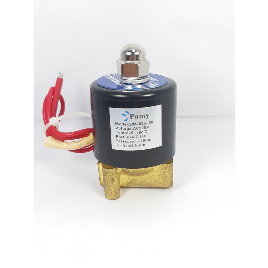 Jual Solenoid Valve 1/4 Inch Brass Kuningan 220V - Model 2W-025-08 1/4 ...