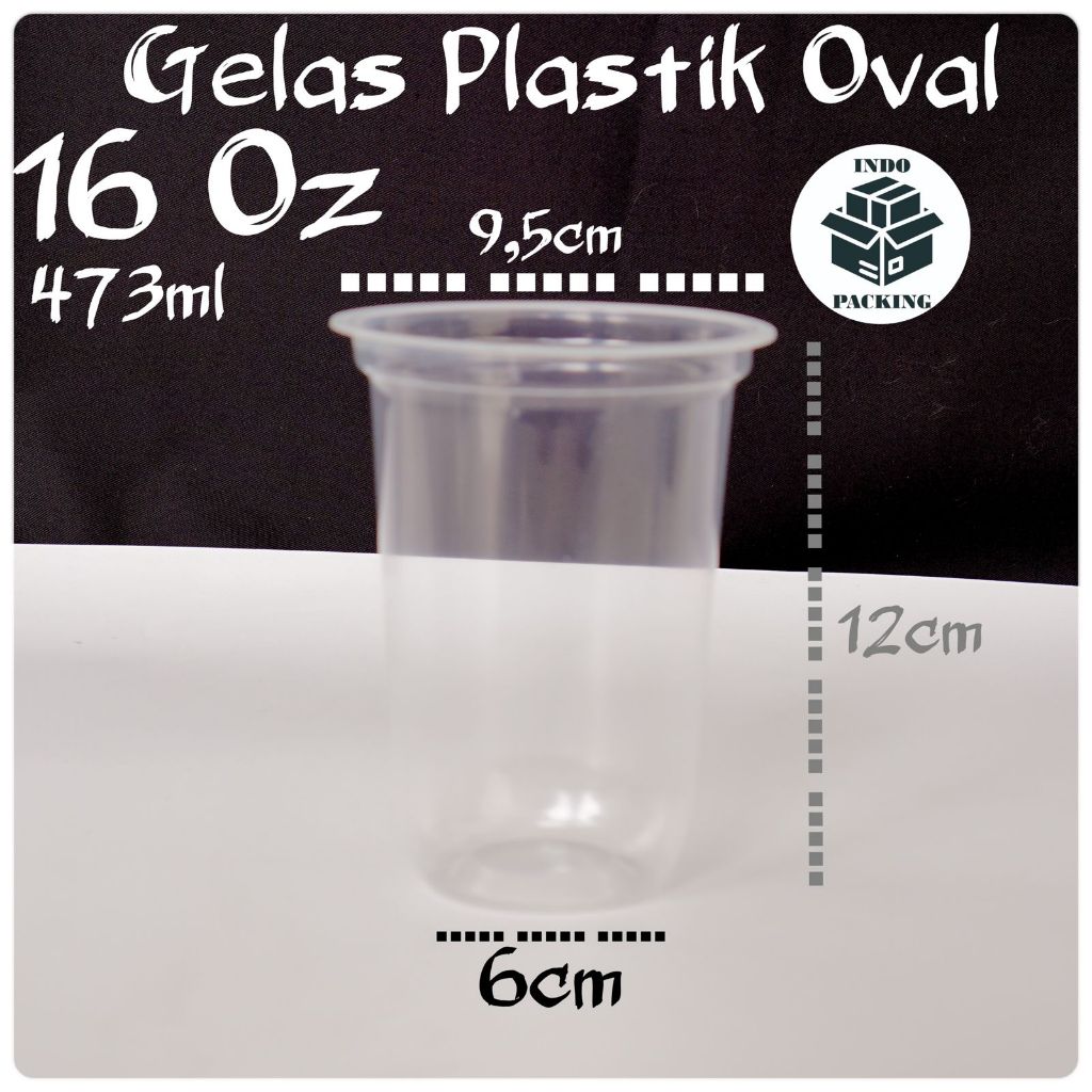 Jual (isi 50) Plastic Cup Oval 16Oz 16 Oz / Tip Top Tiptop Gelas ...