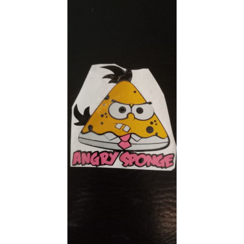 Jual sticker cutting logo angry sponge ukuran 7cm*7cm | Shopee Indonesia