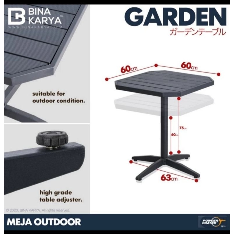 Jual Meja Cafe meja taman Meja Outdoor Meja tinggi 60cm/75cm | Shopee ...