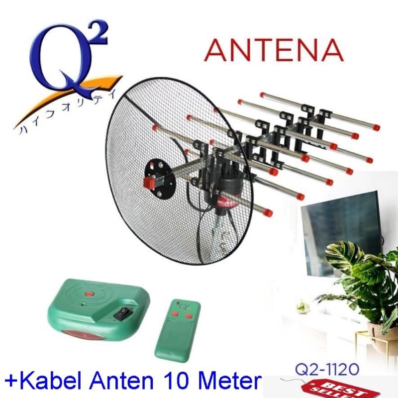 Jual Antena TV digital Outdoor / Luar + Remote + Booster TV - Q2 1120 ...