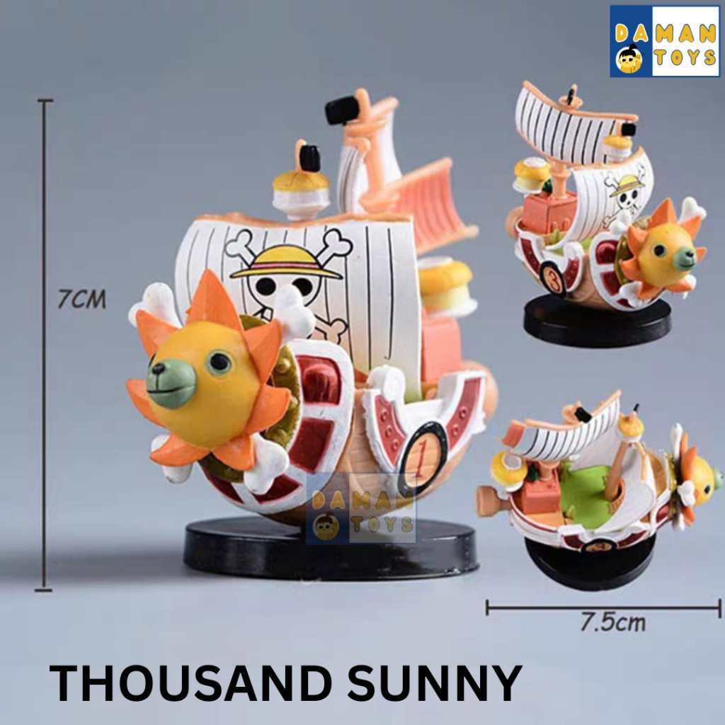 Jual Miniatur Kapal One Piece Going Merry Thousand Sunny Figure Ship ...