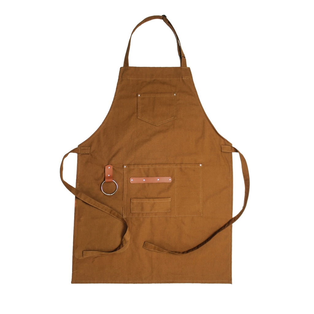 Jual Monolog Apron Custom Barista Bartender Celemek Tali Leher Canvas ...